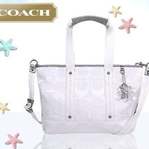 Coach | Bags | Coach F9712 Kyra Nylon Signature Whitesilver | Poshmark